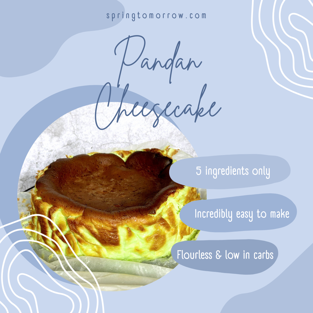 Pandan Cheesecake - It's Flourless, Low Carb & Keto Friendly